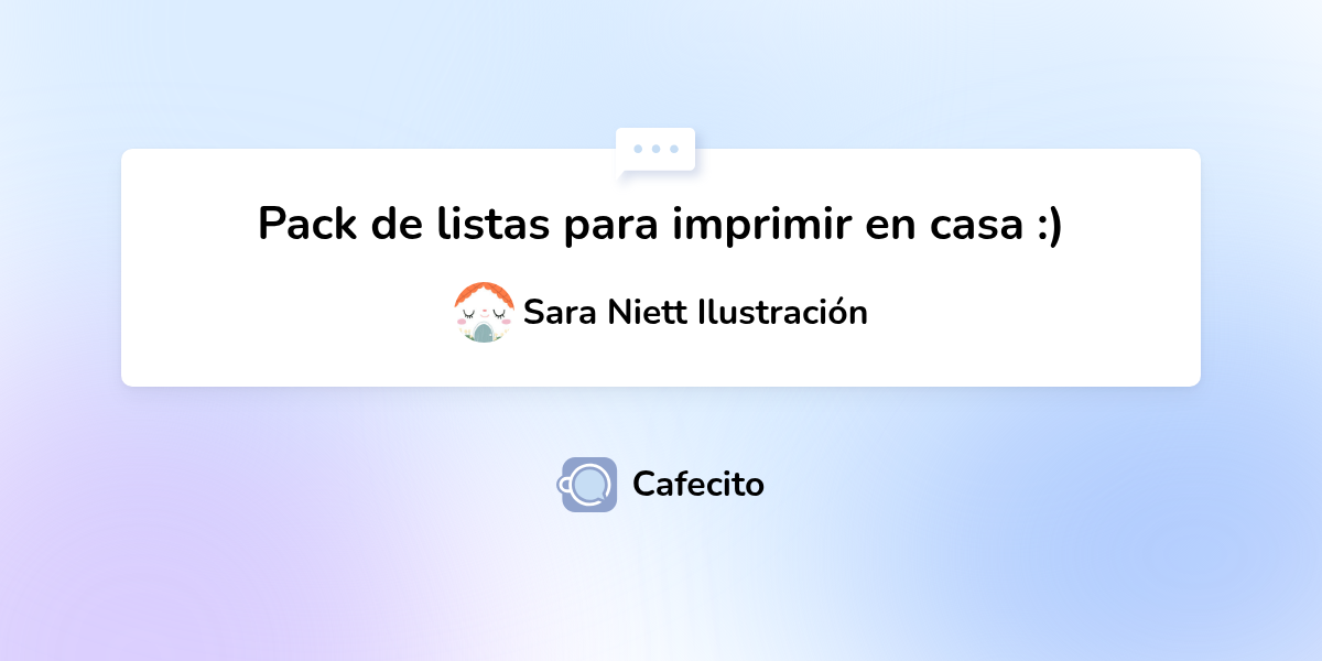 Pack de listas para imprimir en casa :) por Sara Niett Ilustración ...