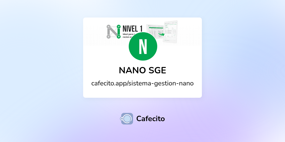 NANO SGE | Cafecito